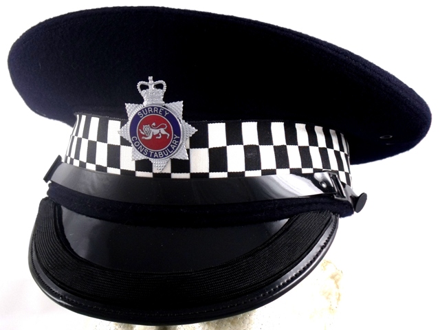 Surrey Constabulary Inspectors Hat with enamel cap badge